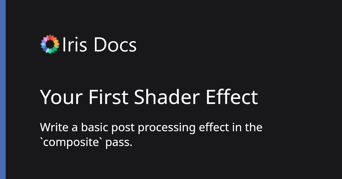 Your First Shader Effect Iris Docs